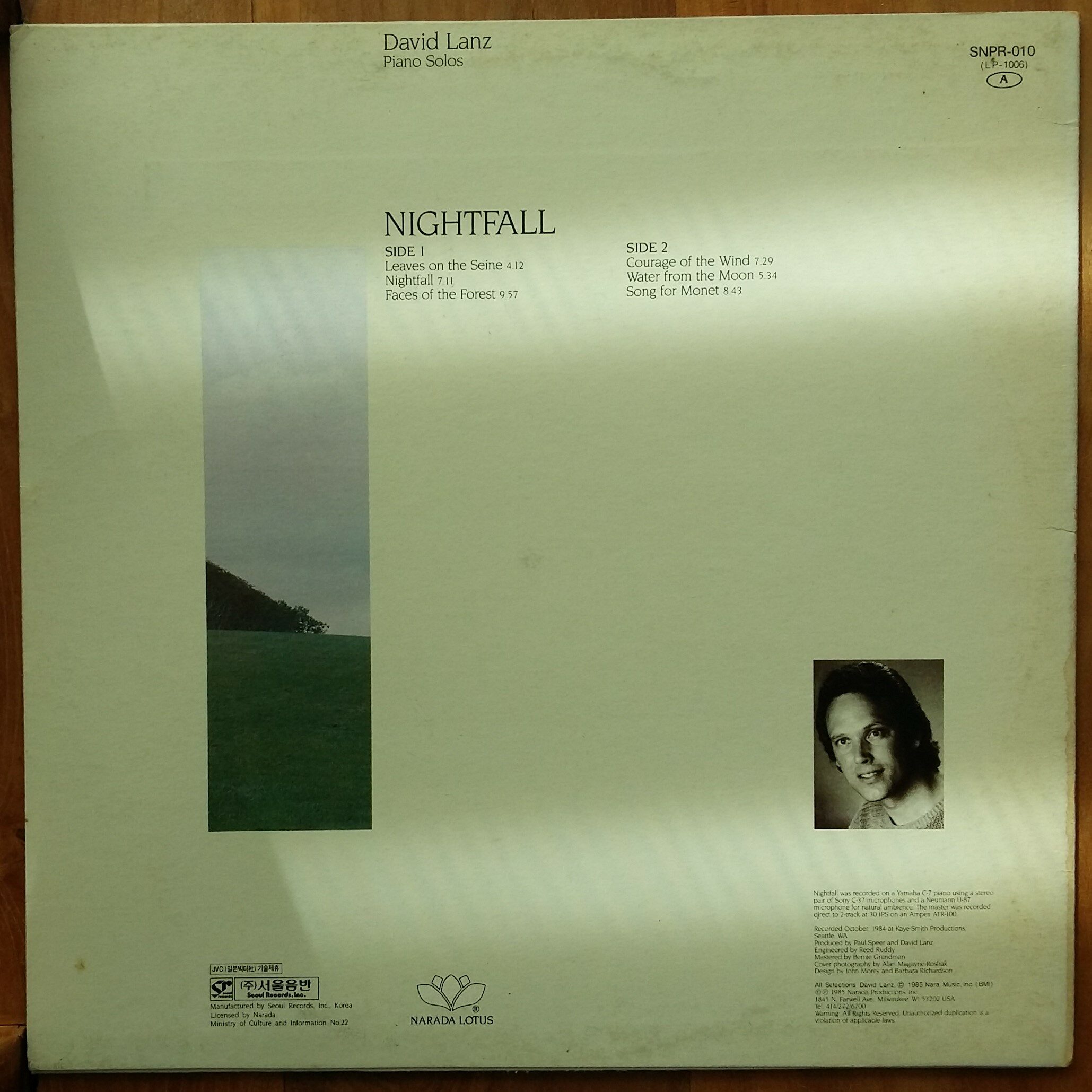 [중고] [LP] David Lanz ‎– Nightfall | David Lanz | 알라딘