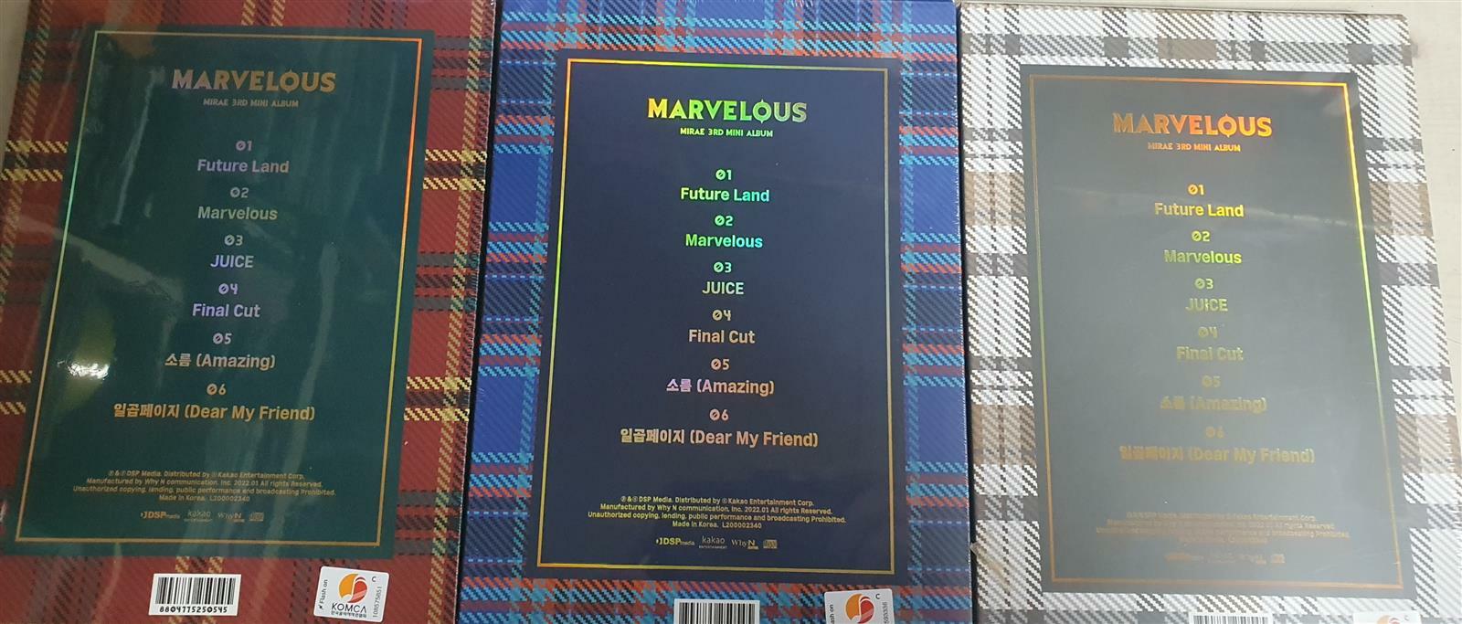 [중고] (미개봉 cd) 미래소년 - 미니 3집 Marvelous 3종 일괄판매 | 알라딘