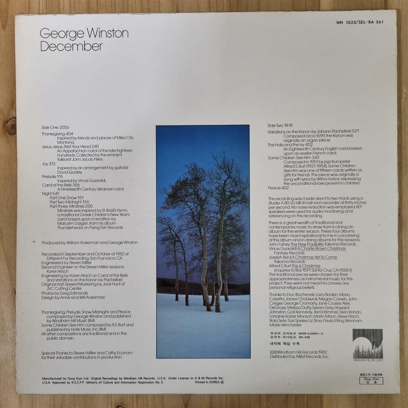 [중고] [LP] George Winston - December : 알라딘