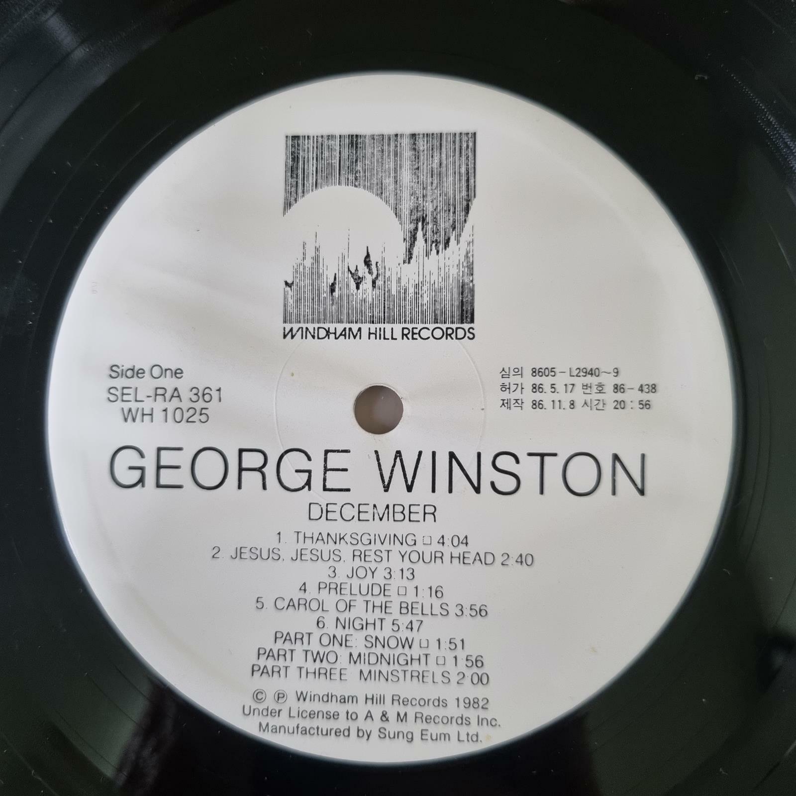 [중고] [LP] George Winston - December : 알라딘