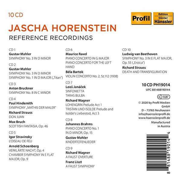 [중고] [수입] Jascha Horenstein - 야샤 호렌슈타인 에디션 (Jascha Horenstein ...