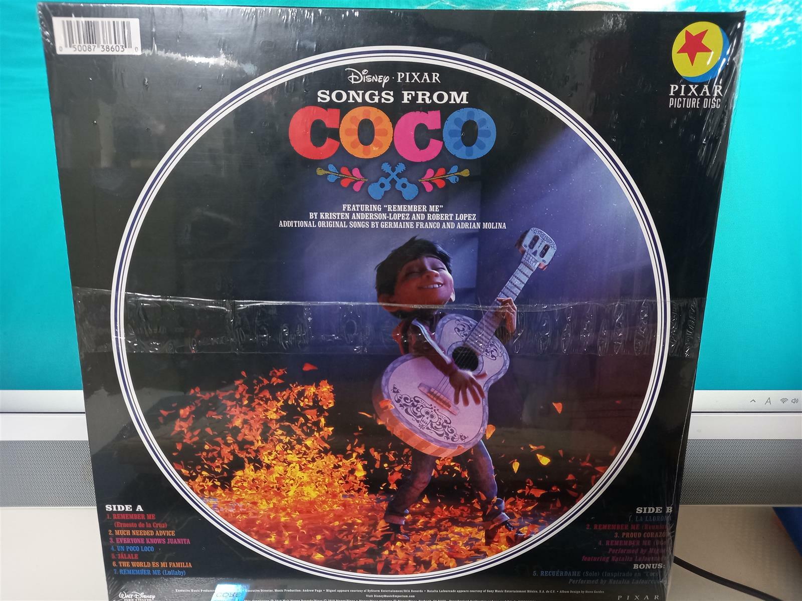 [중고] O.S.T. ^songs from COCO(코코)^ 1LP(픽처디스크)...미개봉...Walt Disney/PIXAR반 ...