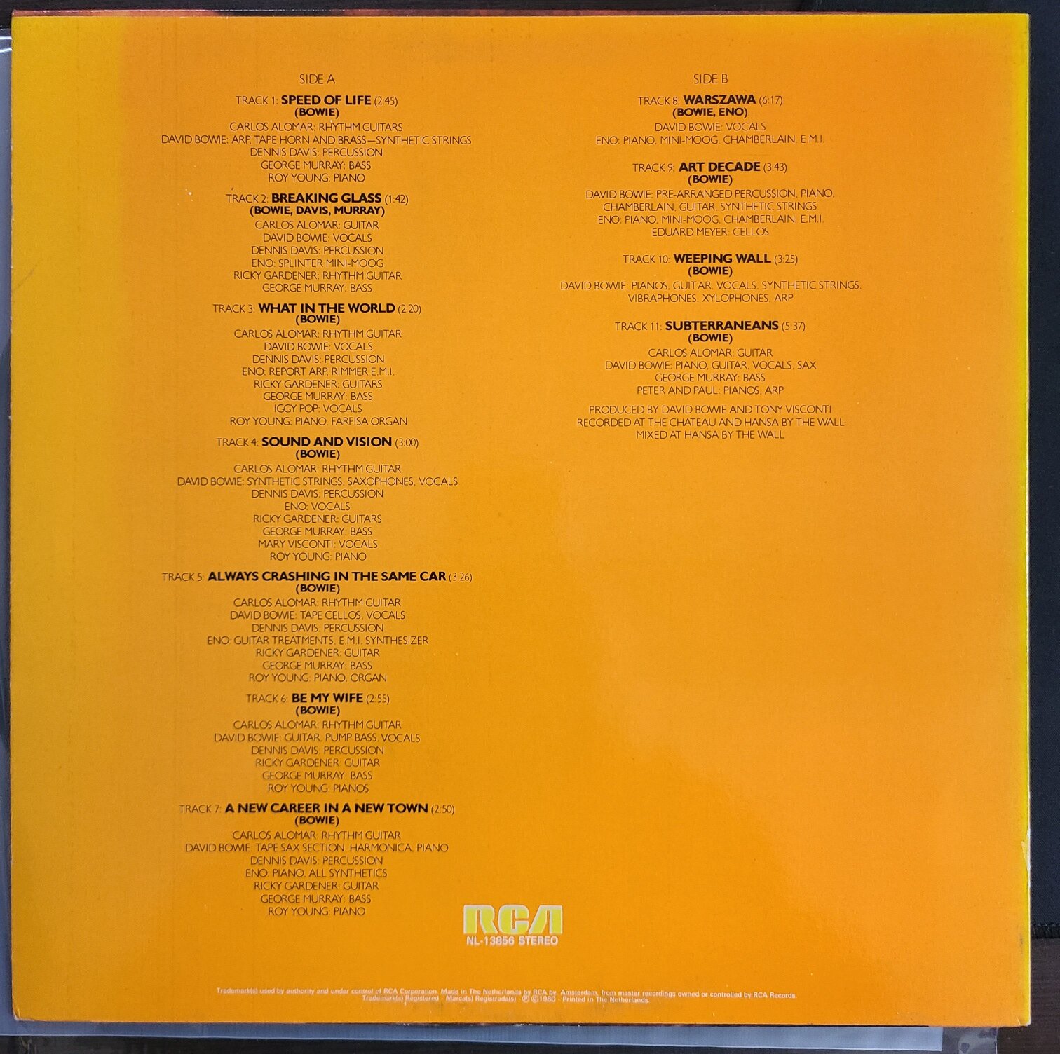 [중고] [LP] David Bowie – Low (Art Rock, Sound and Vision 수록, 네덜란드반 ...